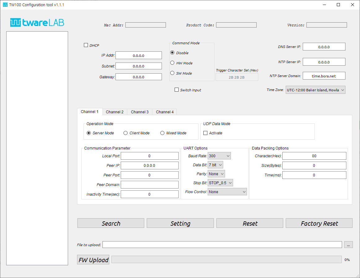 [4CH S2E] TW100xx 설정 프로그램 실행방법 – twareLAB